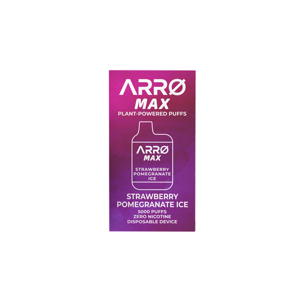 ARRØ MAX – Strawberry Pomegranate Ice (5,000 Puffs) Plant Powered Arom ...