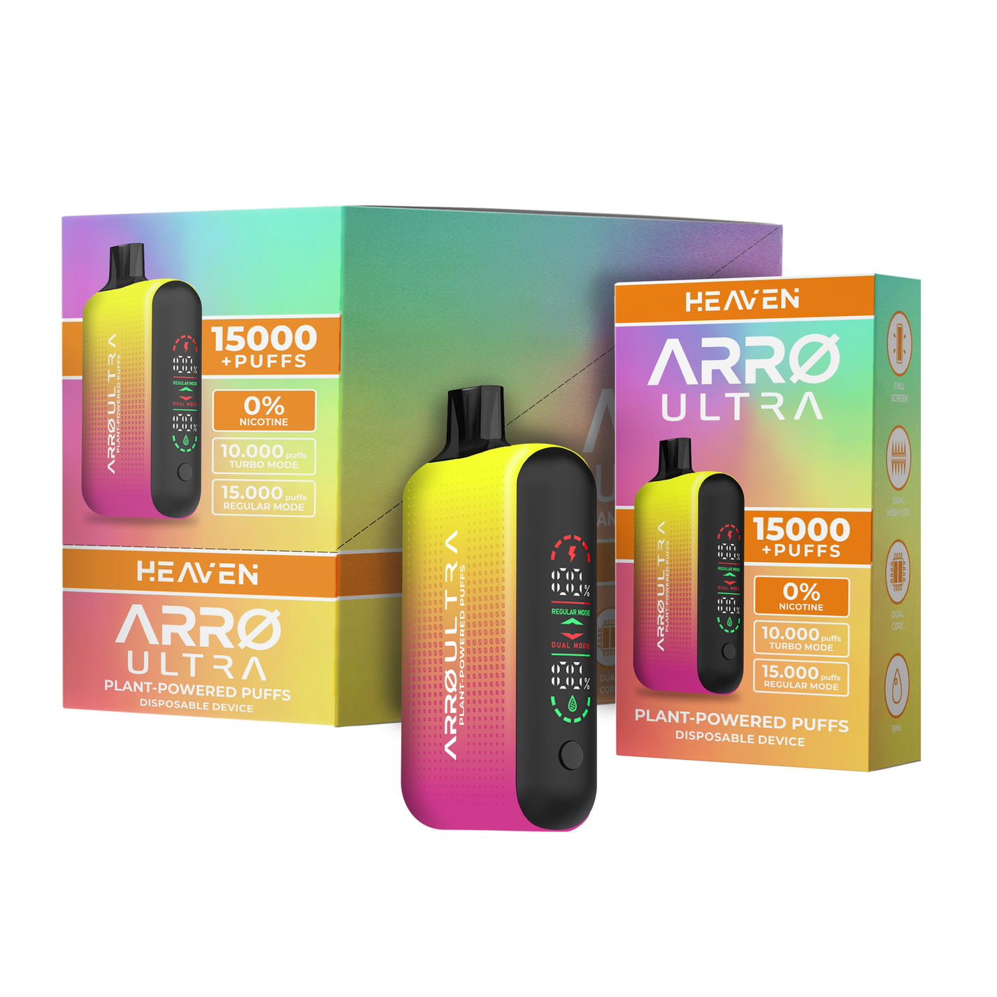 ARRØ Ultra Nicotine Free Vape – Heaven | Disposable | 15,000 Puffs ...